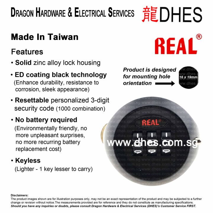 REAL High Security Keyless No Battery Required Resettable Number ...