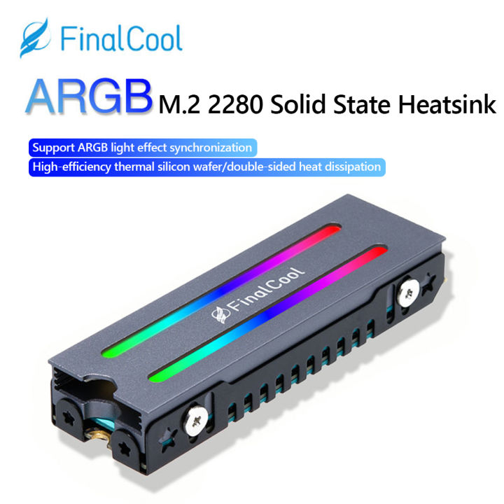 FinalCool IceSoul RGB Aluminum Alloy M.2 SSD Cooling Heat Sink M2 NVMe ...