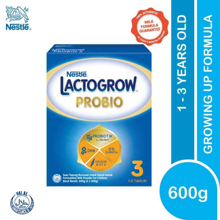 ★100% genuine★ Nestle Lactogrow Probio 3 Milk Powder (600g) | Lazada