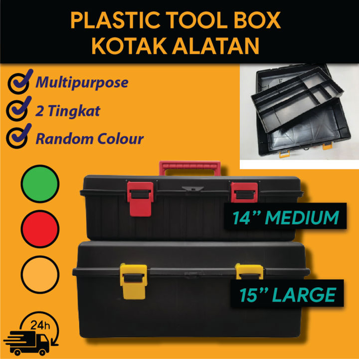 Plastik Kotak Alatan (14" / 15'') / HEAVY DUTY Toolbox Plastic Multi ...