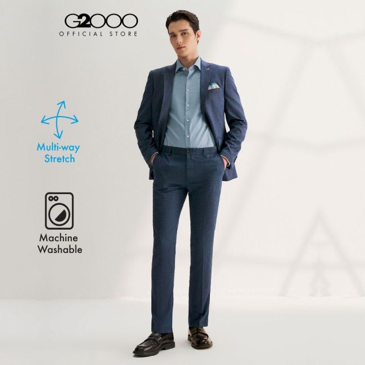 G2000 เสื้อสูทสำหรับผู้ชาย ทรง Slim Fit รุ่น 4111325376 NAVY | Lazada.co.th