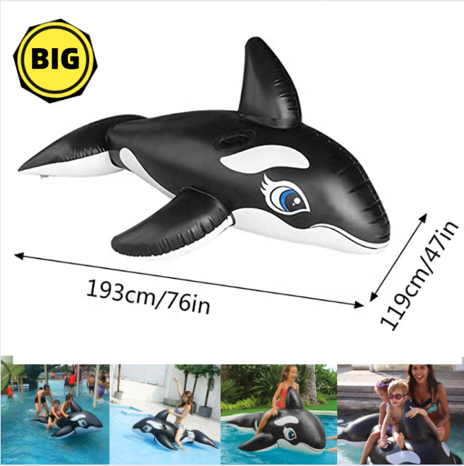 2M Inflatable Black Whale Floating Pool Inflatable Toy Big Size | Lazada PH
