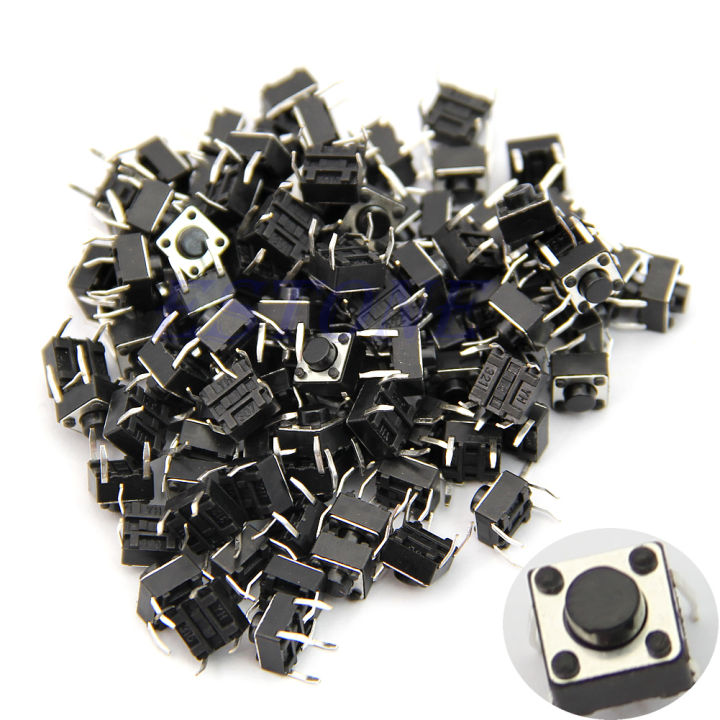 【Ready Stock】100pcs 6x6x5mm 4pin Tactile Push Button Switch Momentary ...