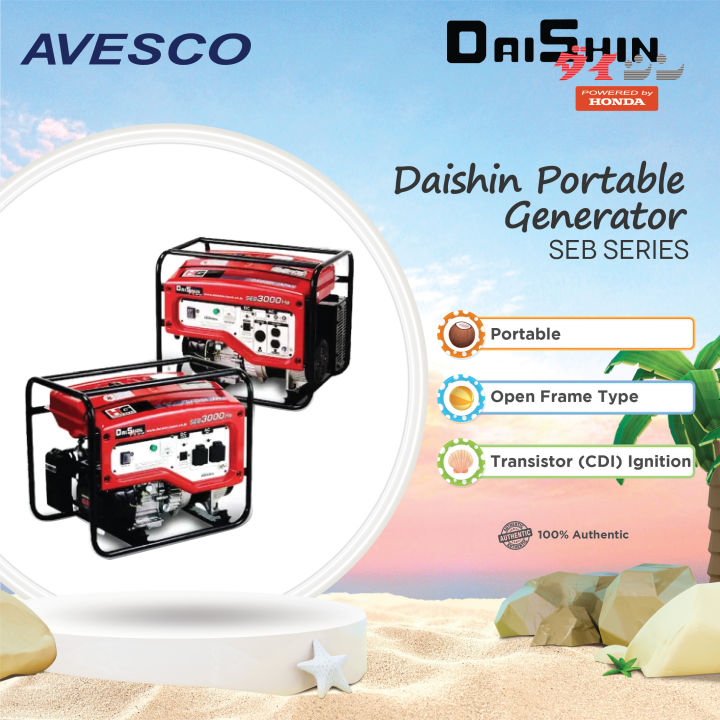 Daishin Portable Generator | SEB Series | Open Frame Type Single Phase ...