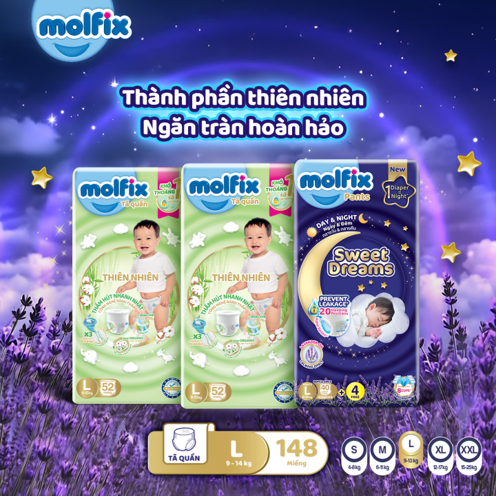 [Mua 6 gói tặng Xe chòi] Combo 3 - Mix ngày & đêm - 2 gói Tã quần ...