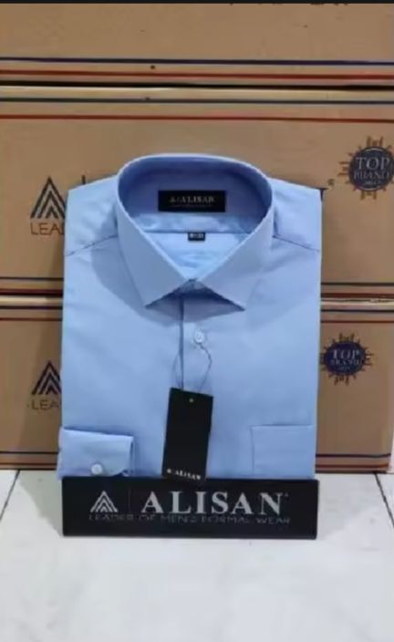ALISAN Kemeja Putih Polos Lengan Panjang Pria Model Slim Fit/Kemeja ...