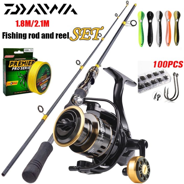 DAIWA Fishing Rod Set 1.8/2.1m Fishing Rod And 1000-4000 Full Metal ...