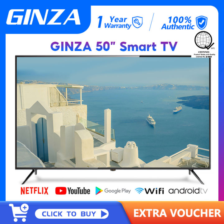 GINZA smart tv 55 inches on sale 50 Inches 65 Inches Smart TV Full HD Android TV LED TV Flat ...