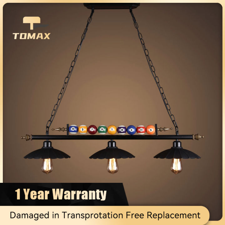 TOMAX Vintage Billiard Chandelier – American-Style LED Pendant Light ...