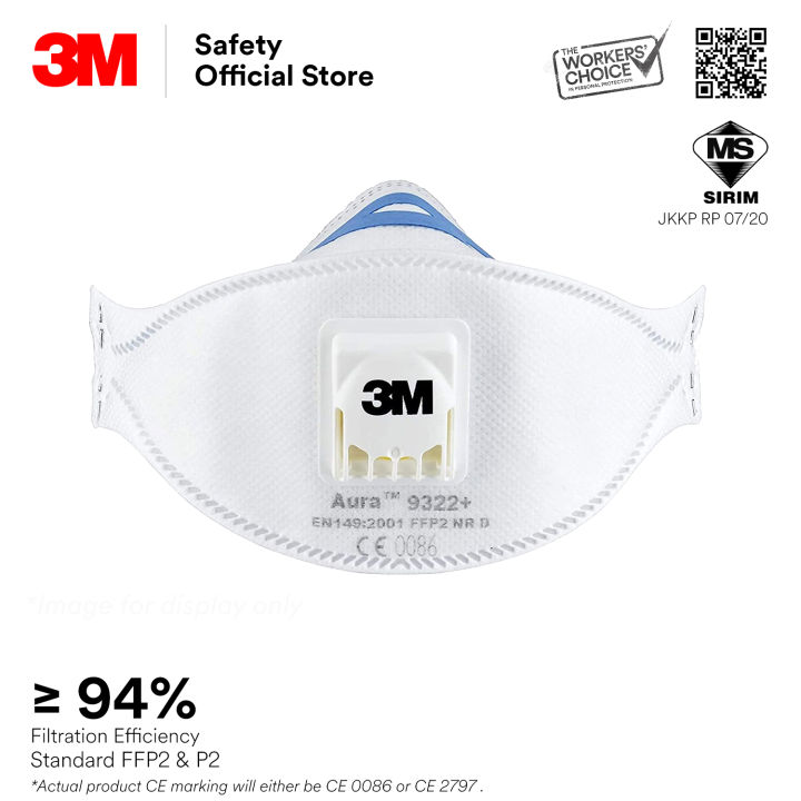 3M™ Aura 9322A+ P2 (N95 + Filtering Oil Base Particle) Premium ...
