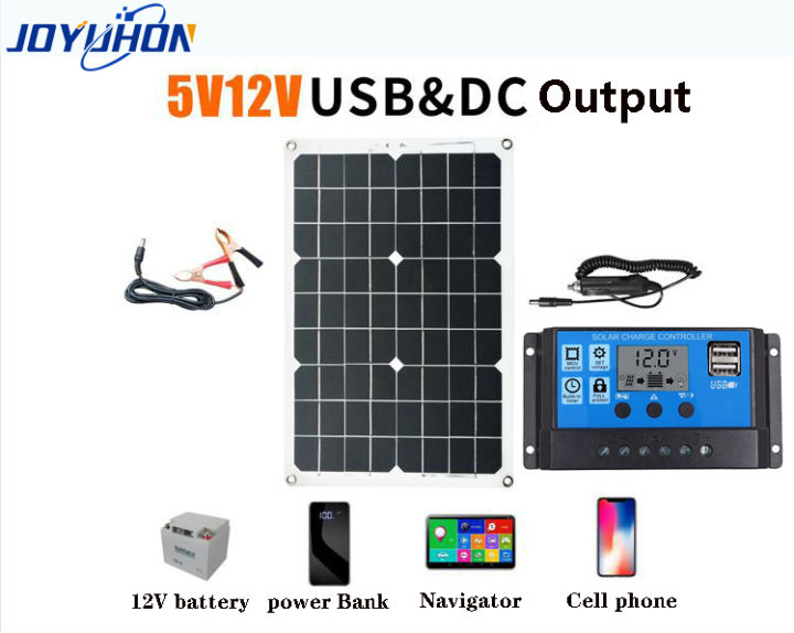 JOYUHON 18W Monocrystalline Solar Panels with Dual USB Interface and ...