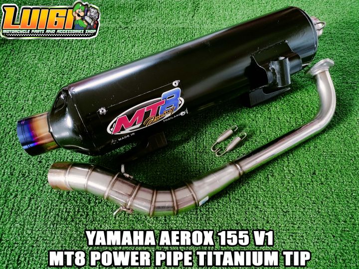 MT8 YAMAHA AEROX 155 V1 POWER PIPE TITANIUM TIP | Lazada PH