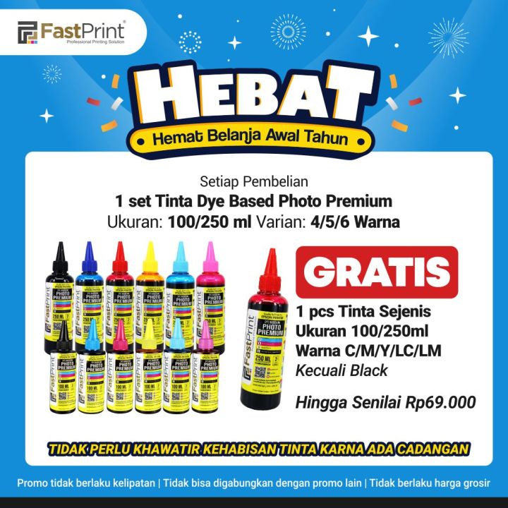 Fast Print Tinta Printer Epson Dye Based Ink Photo Premium 1 Set 4 ...