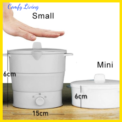 Comfy Living Portable Folding Electric Pot Travel Cooking Pot (Grey ...