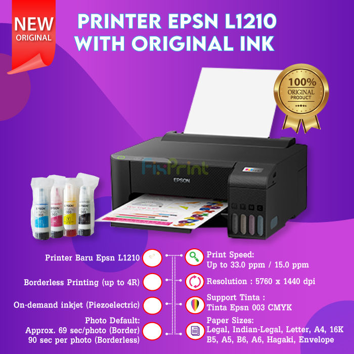 Printer Epson EcoTank L1210 L1211 L1216 Pengganti Epson L1110 Print ...