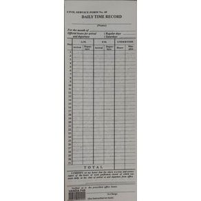 Civil Service Form 48 Daily Time Record 100 pieces | Lazada PH