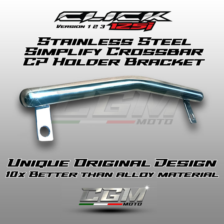 ⭐️HONDA CLICK 125/150 V1 V2 V3 STAINLESS STEEL 2IN1 CROSSBAR CP HOLDER ...