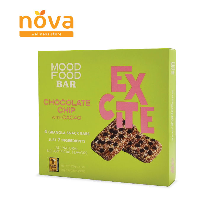 Mood Food Bar Excite Chocolate Chip With Cacao 4s (box) | Lazada PH