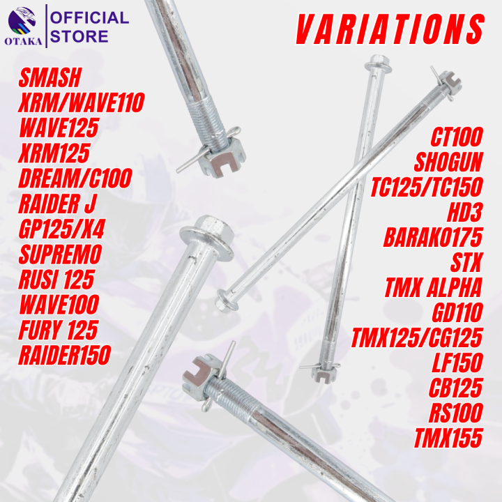 REAR AXLE FOR MOTORCYCLE / SMASH / XRM / WAVE / RAIDER / RAIDER150 ...