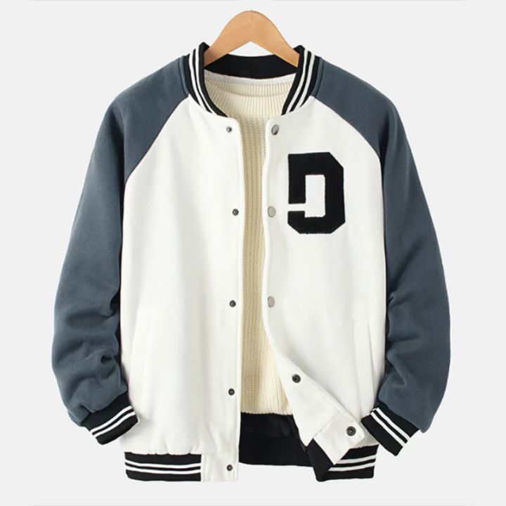 jaket VARSITY PRIA BASEBALL JUMBO INISIAL D SIZE S-XXXXXXL, WARNA PUTIH ...