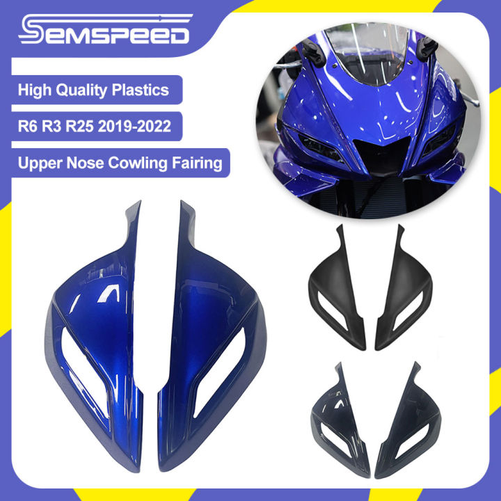 SEMSPEED รถจักรยานยนต์ด้านหน้าด้านลมหน้าจอ Fairing ไฟหน้า Winglet แผง ...