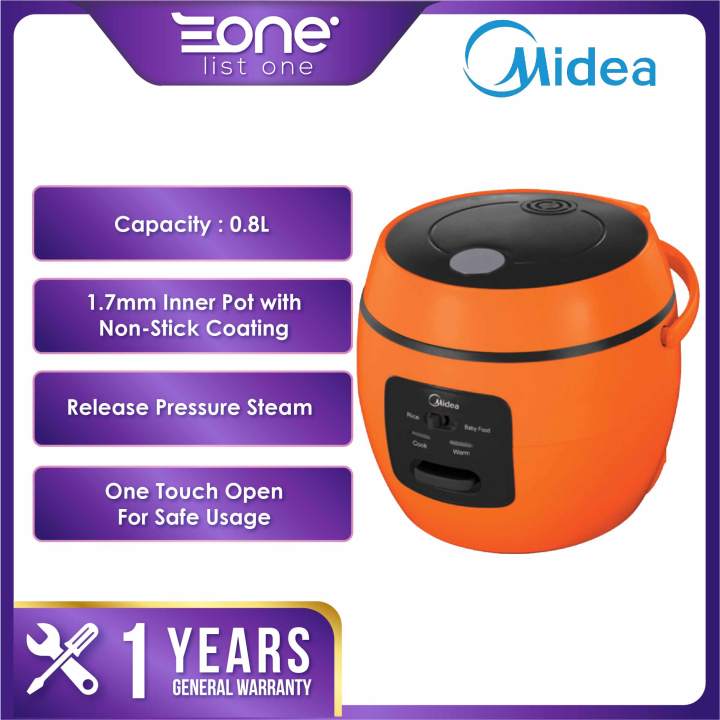 Midea 0.8L Mini Jar Rice Cooker MB-07OB | Lazada