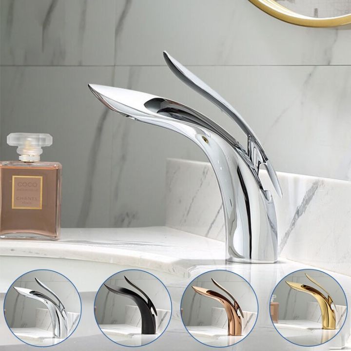 Chrome/Black/Gold Bathroom Faucet Hot Cold Water Sink Mixer Tap ...
