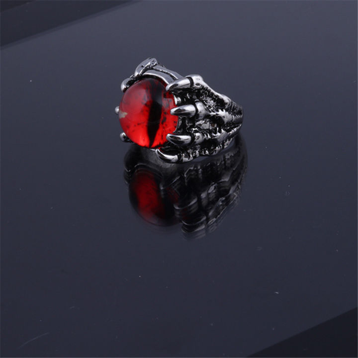 Colorful design Gothic evil eye ring Eye-catching Demon claws details ...