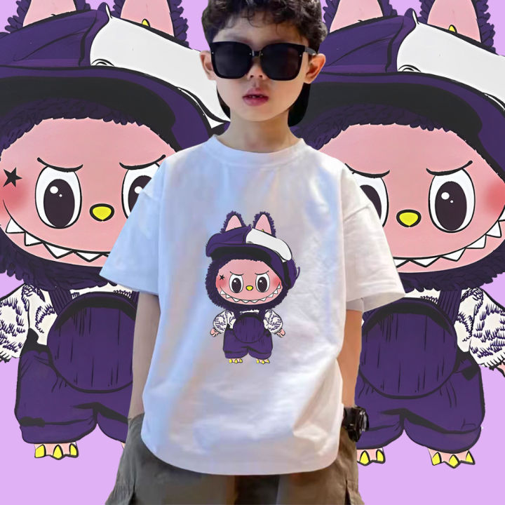 New Labubu Pop Mart Children's T-shirt Extra Large 8-Color Korean Men's ...
