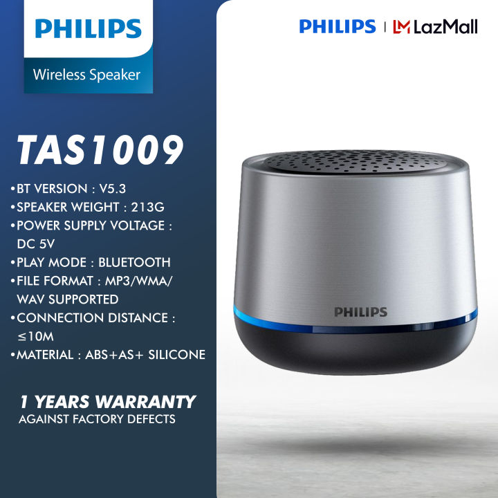 PHILIPS Wireless Speaker TAS1009 - ABS+AS+ silicone, BT Version V5.3 ...