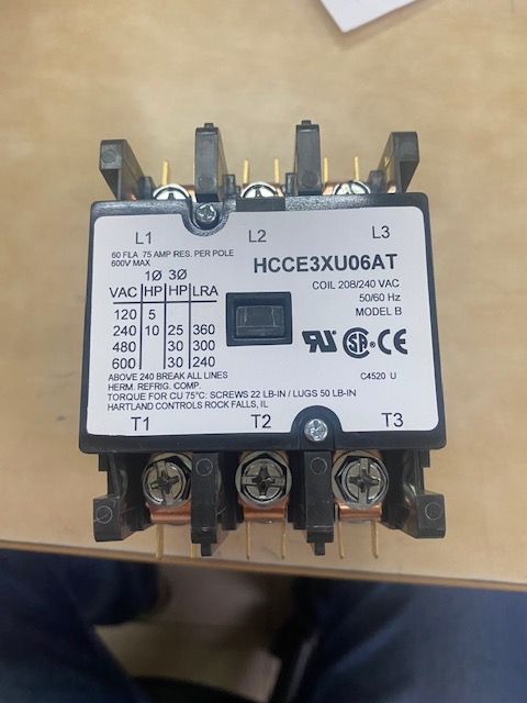 Magnetic Contactor Coil 208-240 Volts / 3 Pole - 60 FLA - 75 Amp for ...