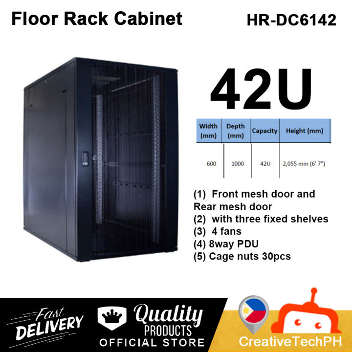 42U Hard Rack HR-DC6142 Floor Rack Cabinet (Unassembled) Data Server ...