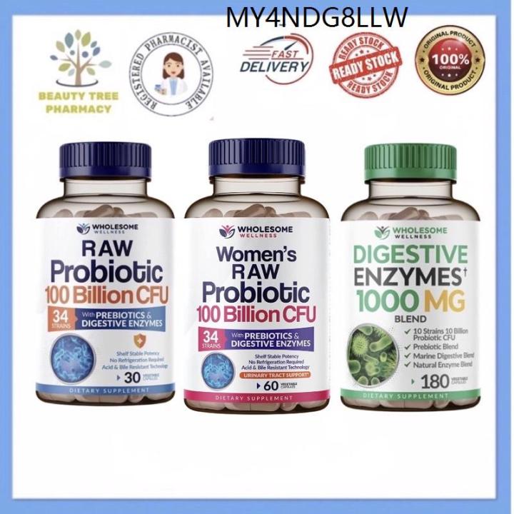 Wholesome Wellness Women's Raw Probiotics 100 Billion CFU Raw ...