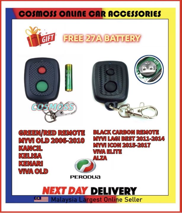 (FREE BATTERY) Perodua Alza Myvi Kancil Kelisa Kenari Viva alarm remote ...