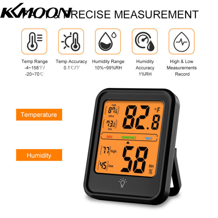 KKmoon เครื่องวัดความชื้นอากาศดิจิทัลเครื่องวัดอุณหภูมิในร่มความชื้นและ ...