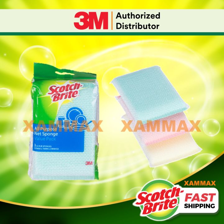 3M Scotch Brite All Purpose Cleaning Net Sponge (3pc / pack) | Lazada