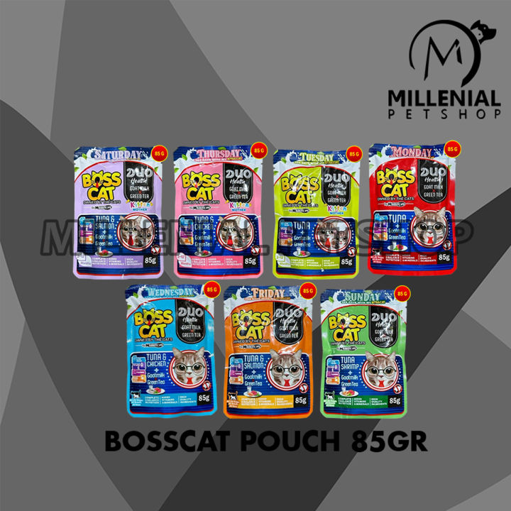 Makanan Kucing Basah Boss Cat Wet Food Pouch Sachet 85 Gram | Lazada ...