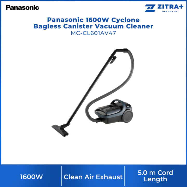 Panasonic 1600W Cyclone Bagless Canister Vacuum Cleaner MC-CL601AV47 ...