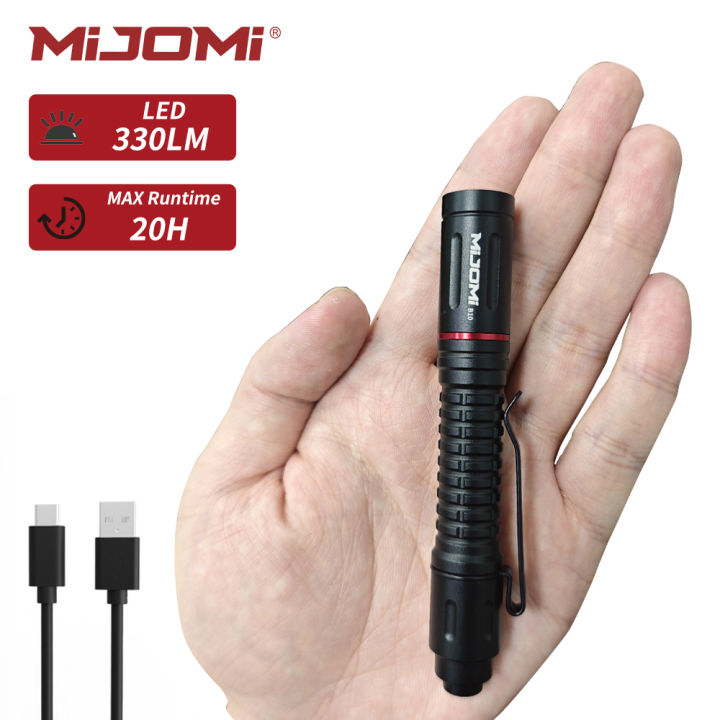 Mijomi EDC Đèn pin B10, Bút sạc được ánh sáng 330 lumen đuôi chuyển đổi ...