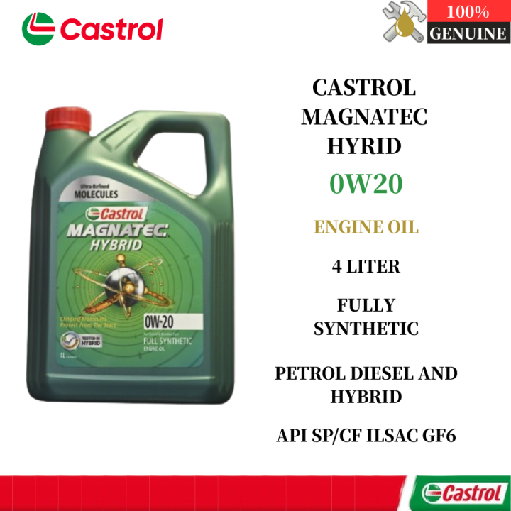 CASTROL MAGNATEC 0W-20 Engine Oil 4L Full Synthetic API SP/CF ILSAC GF6 ...