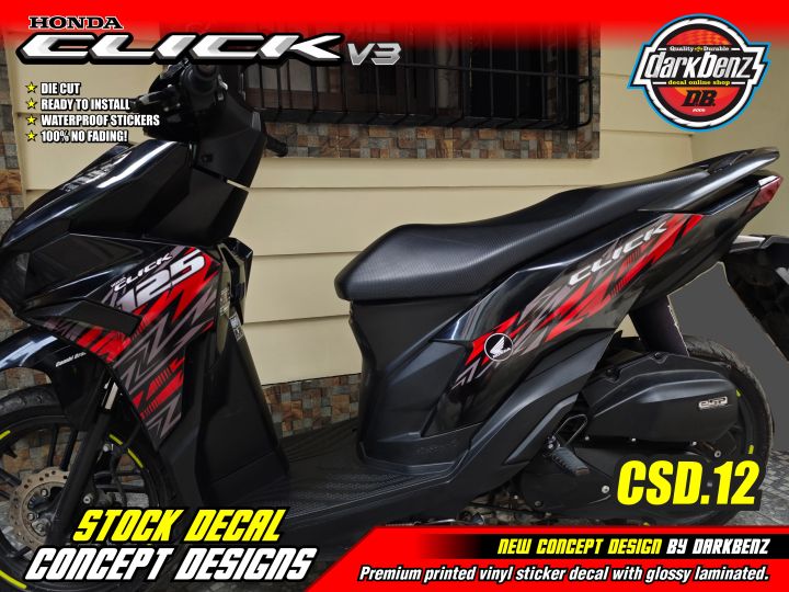 Honda Click 125 Version 3 New Stock Decal Designs - Quality Printed ...