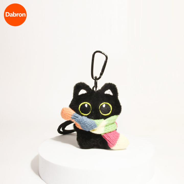 Dabron จี้ตุ๊กตาแมวสีดำน่ารักพร้อมผ้าพันคอของขวัญนักเรียนคู่จี้ตุ๊กตา ...