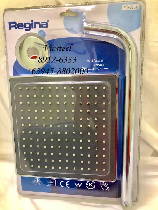 Regina Rain Shower Head Square 8 inches with arm RG 0054 | Lazada PH