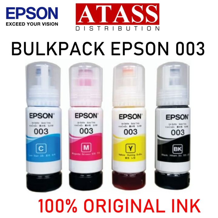 ORIGINAL BULKPACK EPSON 003 T003 65ML FOR PRINTER L1110 / L3100 / L3101 ...