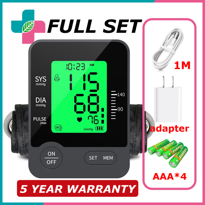 【w/ Adapter】 Blood Pressure Monitor Digital with Charger Bp Monitor ...