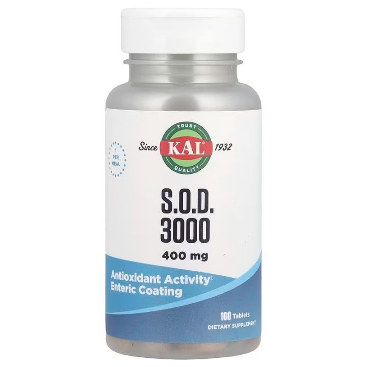 SOD Superoxide Dismutase (Supplying 3,000 McCord Fridovich Units), 100 ...