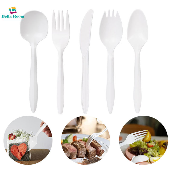 【Bella Room】 10Pcs Home Disposable Degradable Natural Corn Cutlery ...