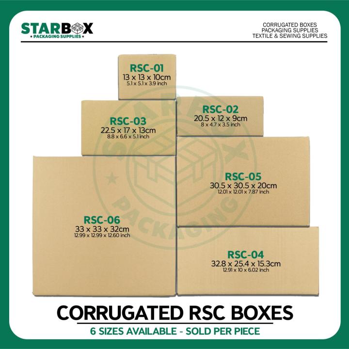 STARBOX (Per Piece) Corrugated RSC (Regular Slotted Carton) Karton Box Packaging Box - 6 Sizes ...