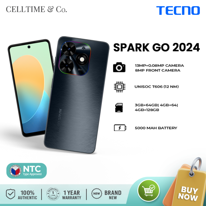 Tecno Spark Go 2024 3Gb+64Gb I 4Gb+64Gb I 4Gb+128Gb | Lazada PH