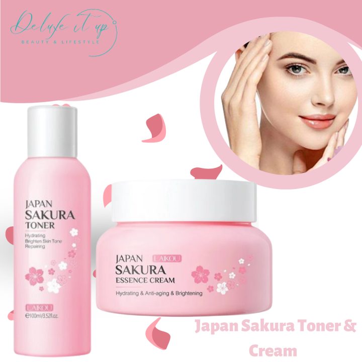 LAIKOU Authentic Japan Sakura Toner and Cream For All Types Of Skin ...